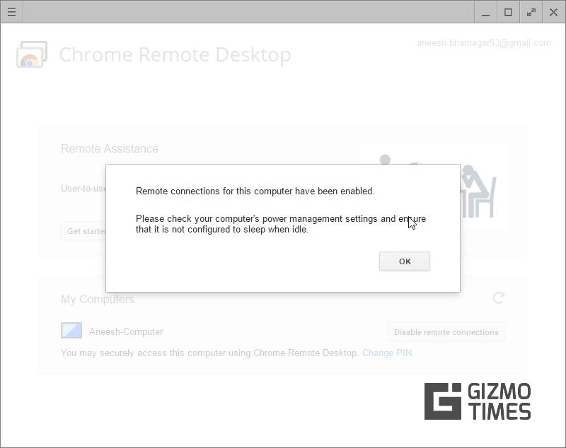Remote Desktop Setup Complete - Gizmo Times