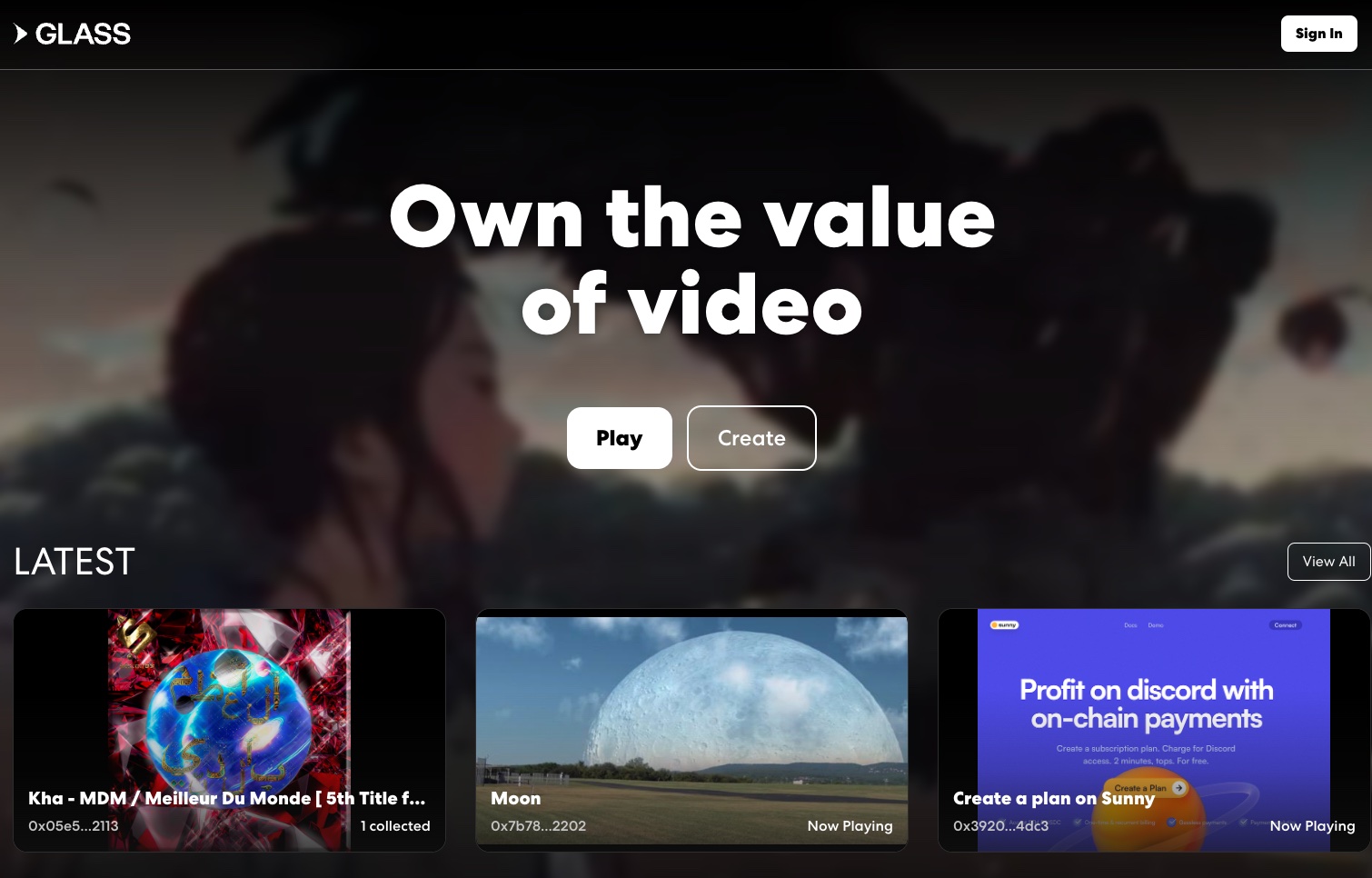 Glass, the NFT video startup ends active development, states market ...